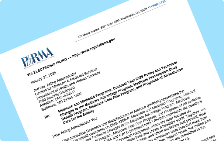 PhRMA Comments to CMS on Contract Year 2026 Medicare Advantage and Part D Proposed Rule | PhRMA